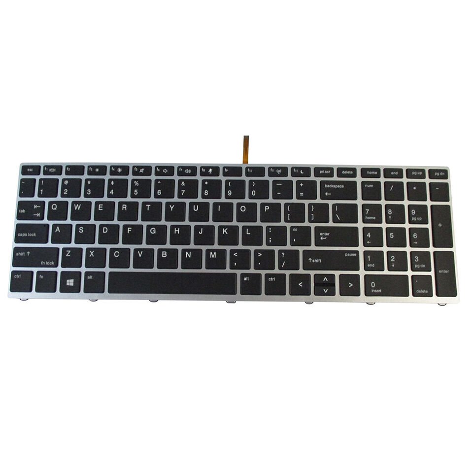 Backlit Keyboard w/ Silver Frame For HP ProBook 450 G5 455 G5 470 G5 ...
